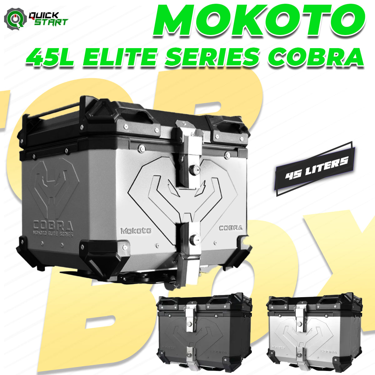 QSG TOP BOX Mokoto Elite Series COBRA 45L Top Box Promo – RAMSTORE